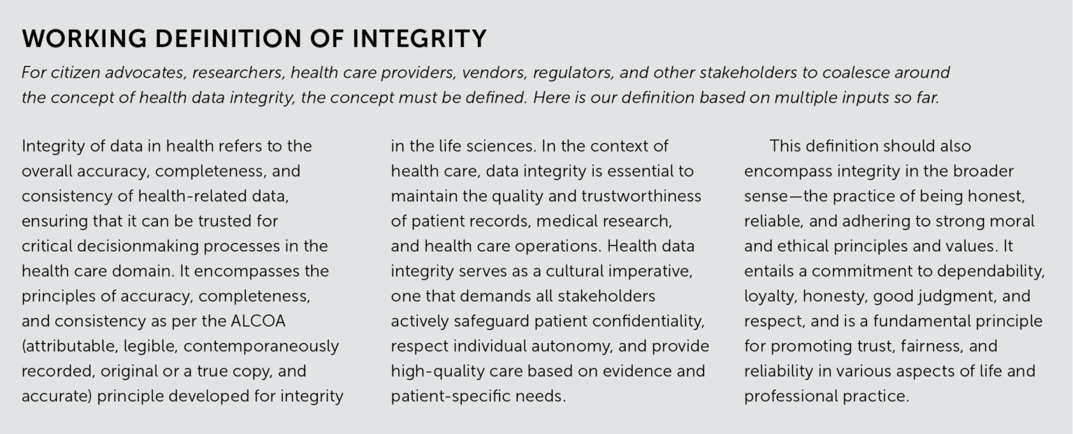 How Health Data Integrity Can Earn Trust and Advance Health