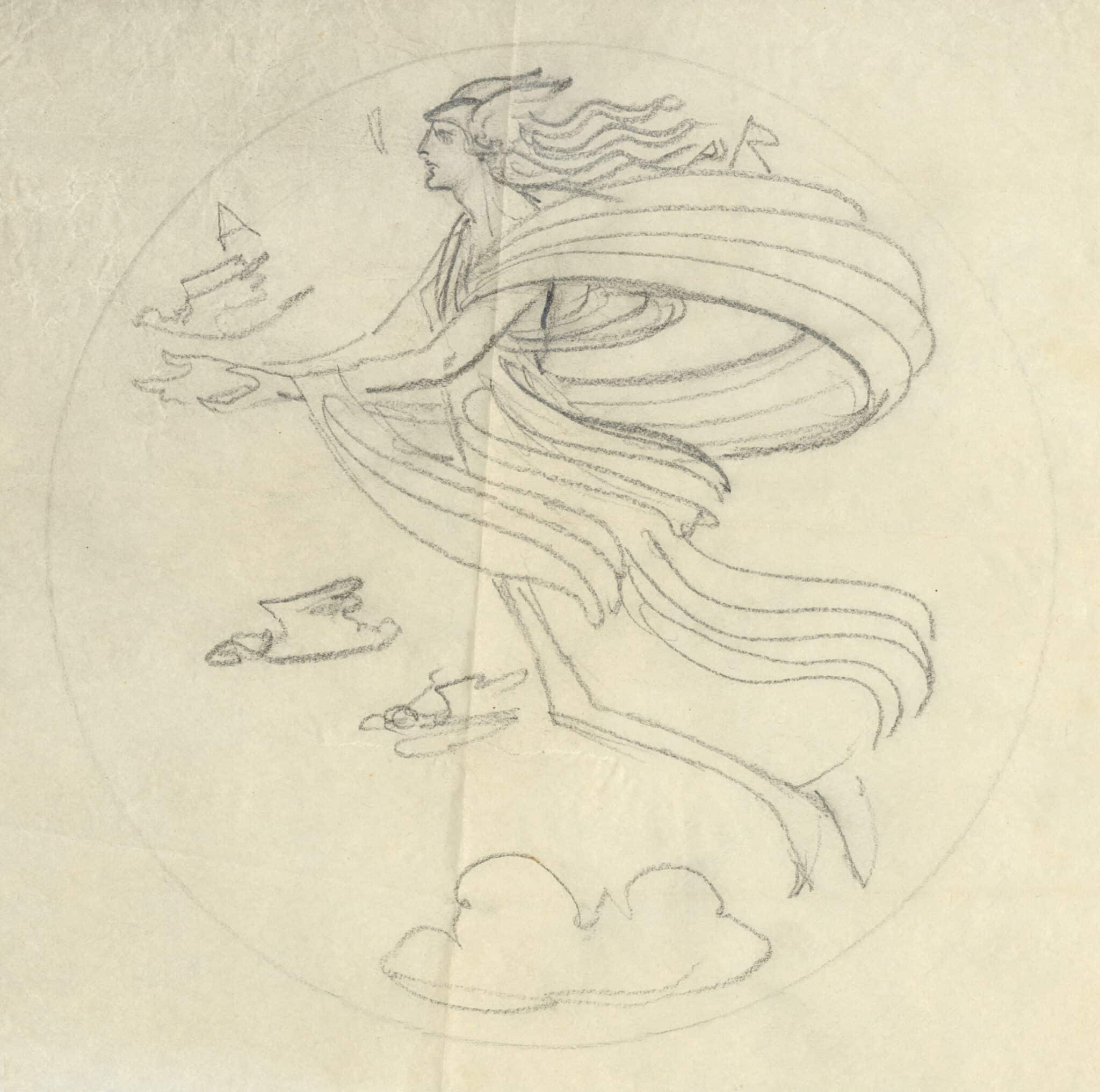 Hildreth Meière’s Initial Drawing of “Air” | Archives